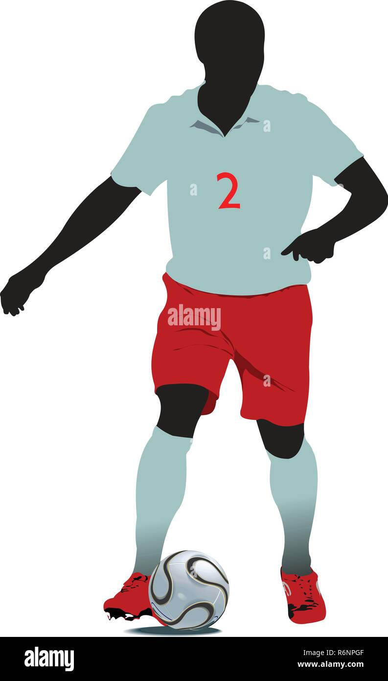 Soccer players. Colored Vector illustration for designers Stock Vector ...