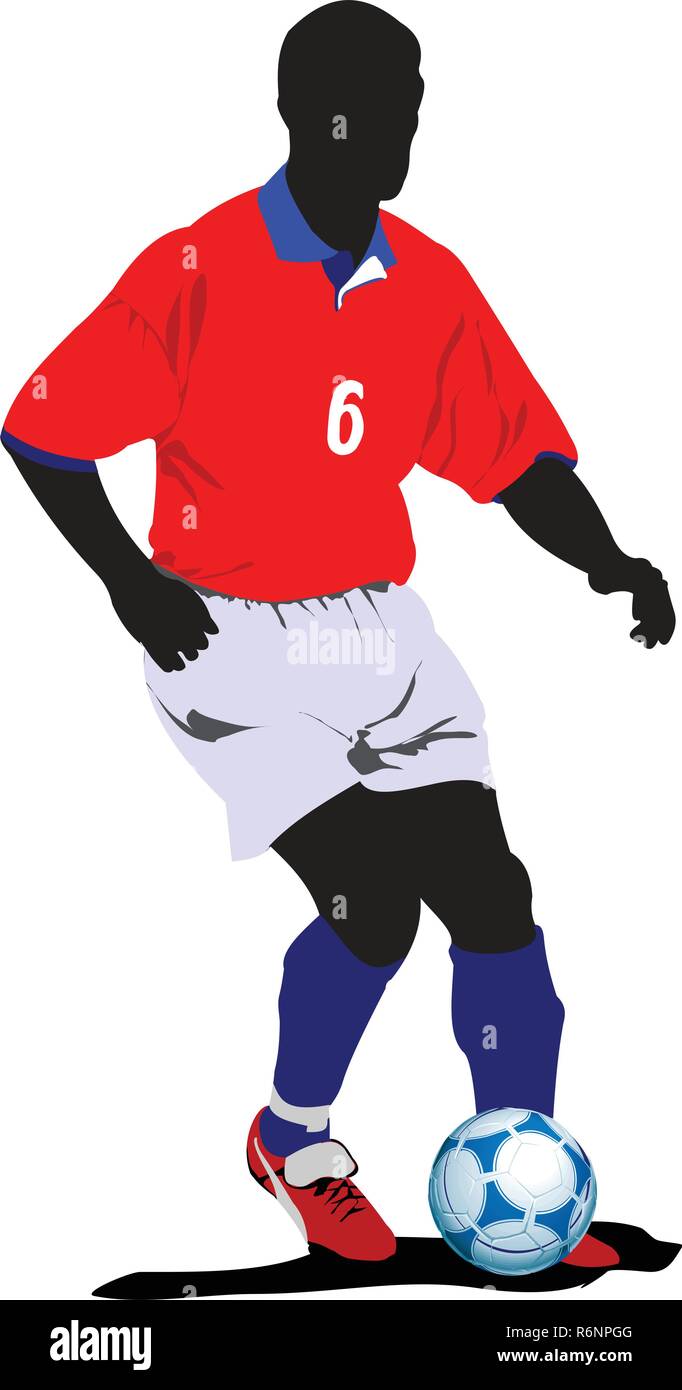 Soccer players. Colored Vector illustration for designers Stock Vector ...