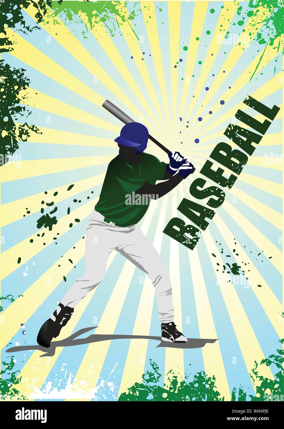 Baseball player poster. Vector illustration Stock Vector Image & Art ...