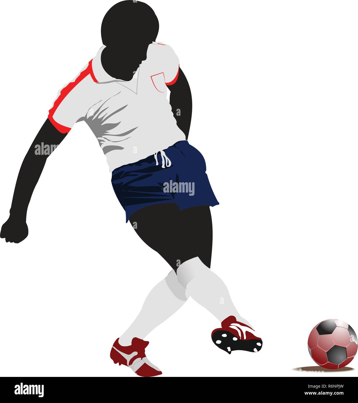 Soccer players. Colored Vector illustration for designers Stock Vector ...