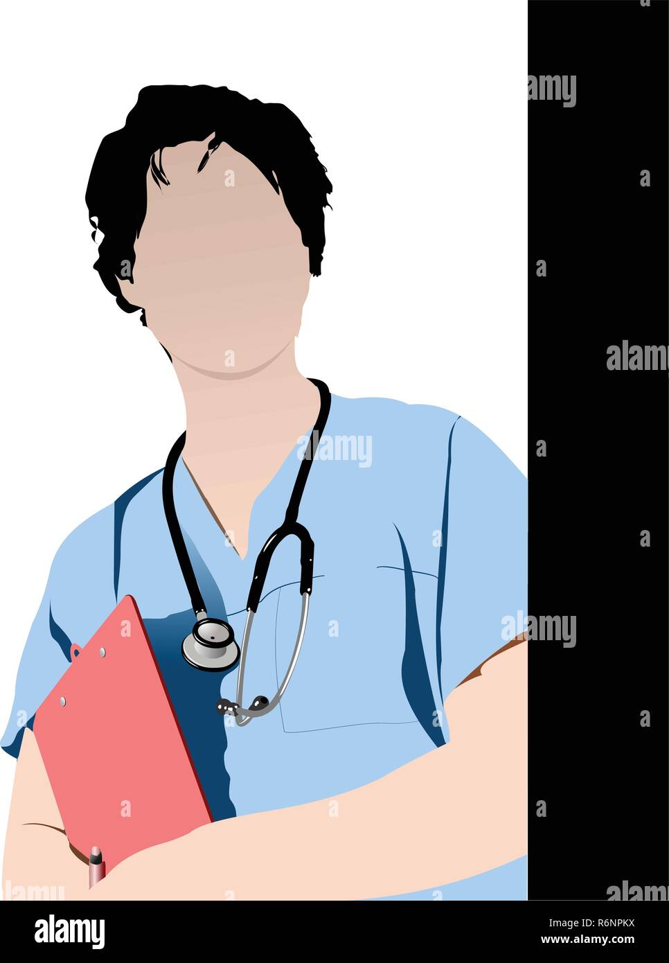 Medical doctor with stethoscope. Vector illustration Stock Vector Image ...