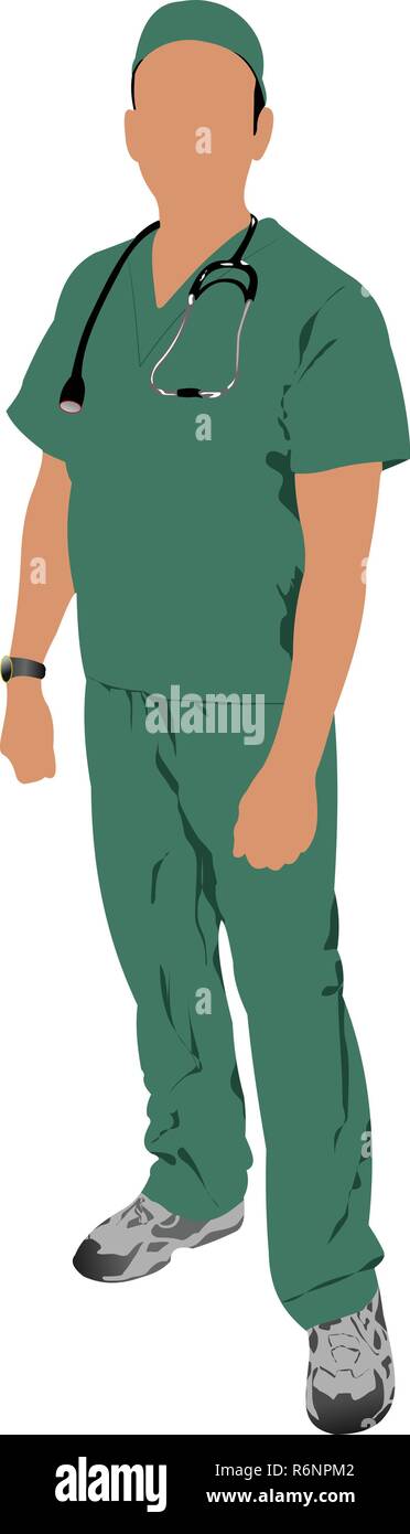 Medical doctor with stethoscope. Vector illustration Stock Vector Image ...