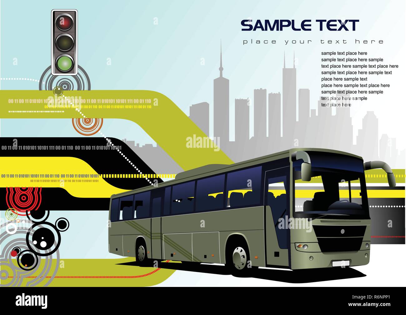 Abstract hi-tech background with bus image. Vector Stock Vector Image ...