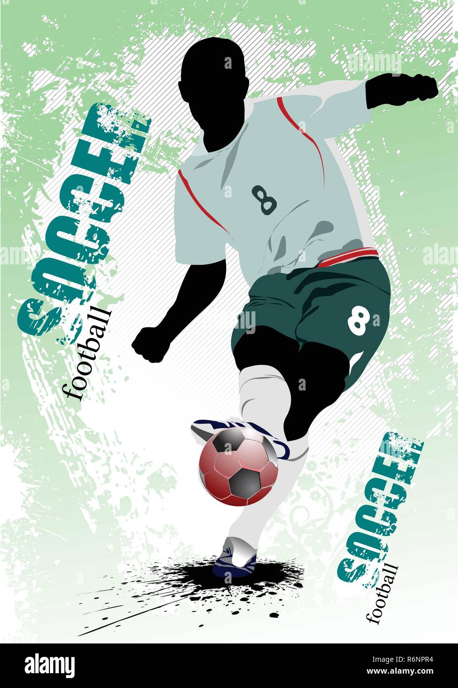 Poster Soccer football player. Colored Vector illustration for ...
