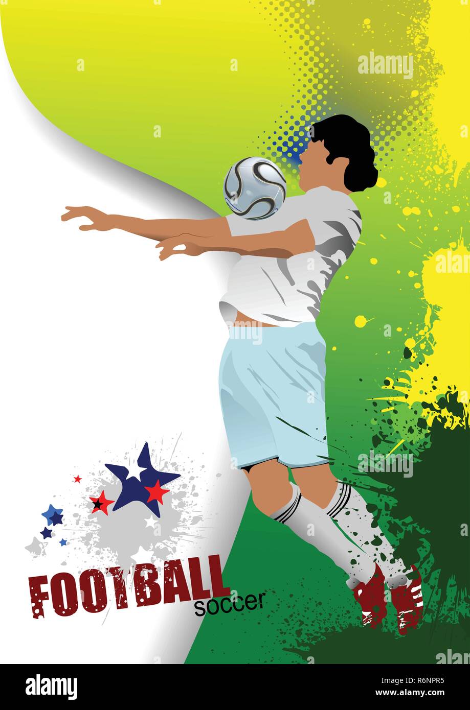 Poster Soccer football player. Colored Vector illustration for ...