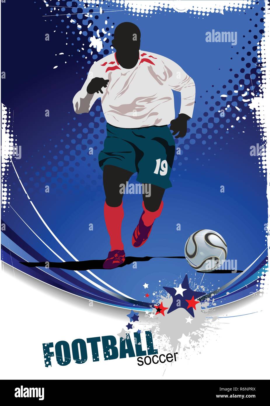 Poster Soccer football player. Colored Vector illustration for ...