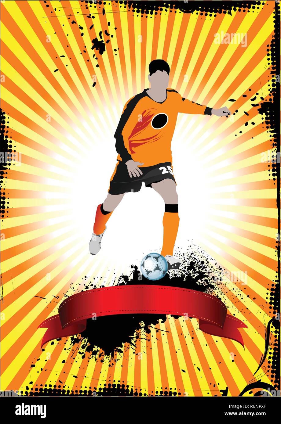 Poster Soccer football player. Colored Vector illustration for ...