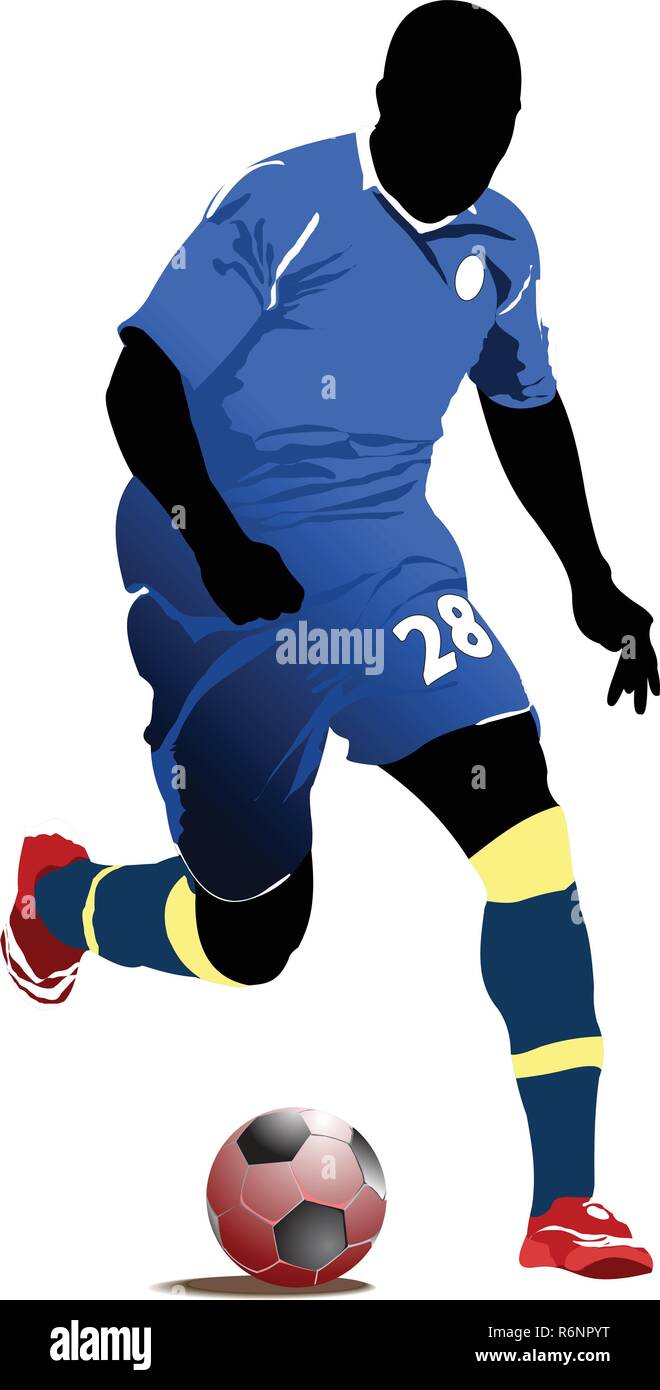 Soccer players. Colored Vector illustration for designers Stock Vector ...