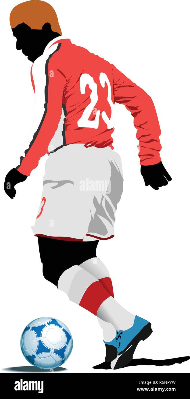 Soccer players. Colored Vector illustration for designers Stock Vector ...