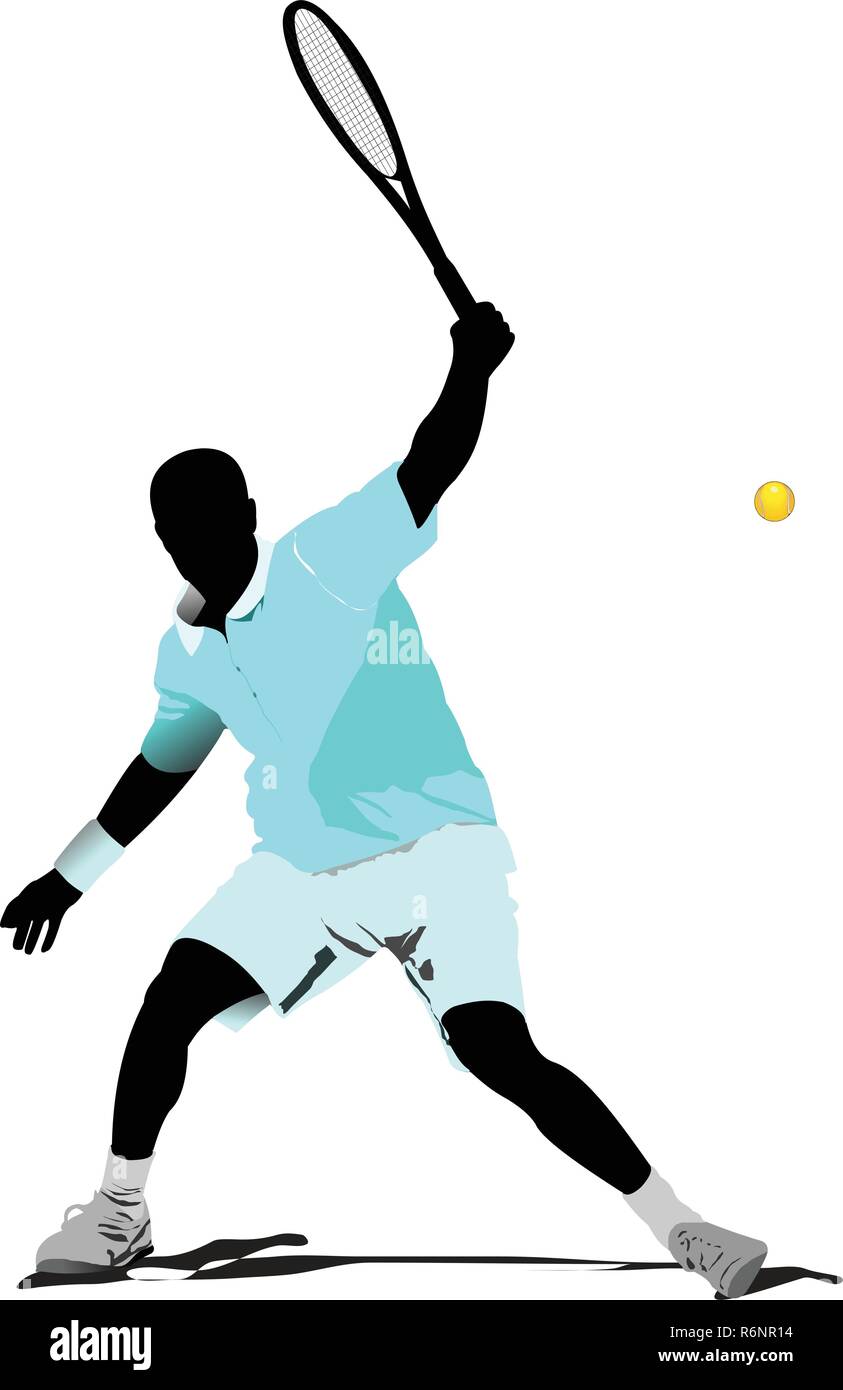 Tennis player. Colored Vector illustration for designers Stock Vector ...