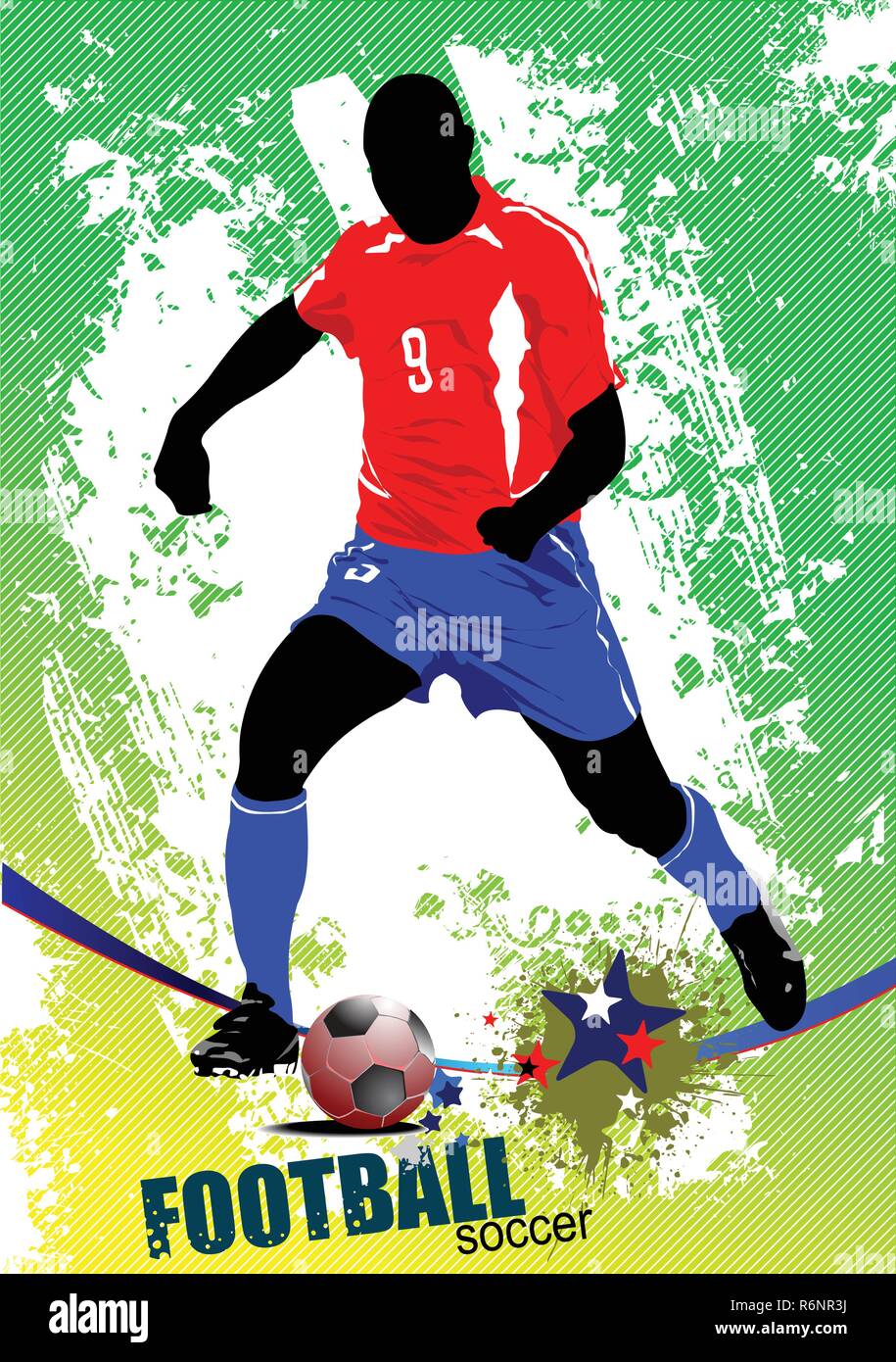 Poster Soccer football player. Colored Vector illustration for ...