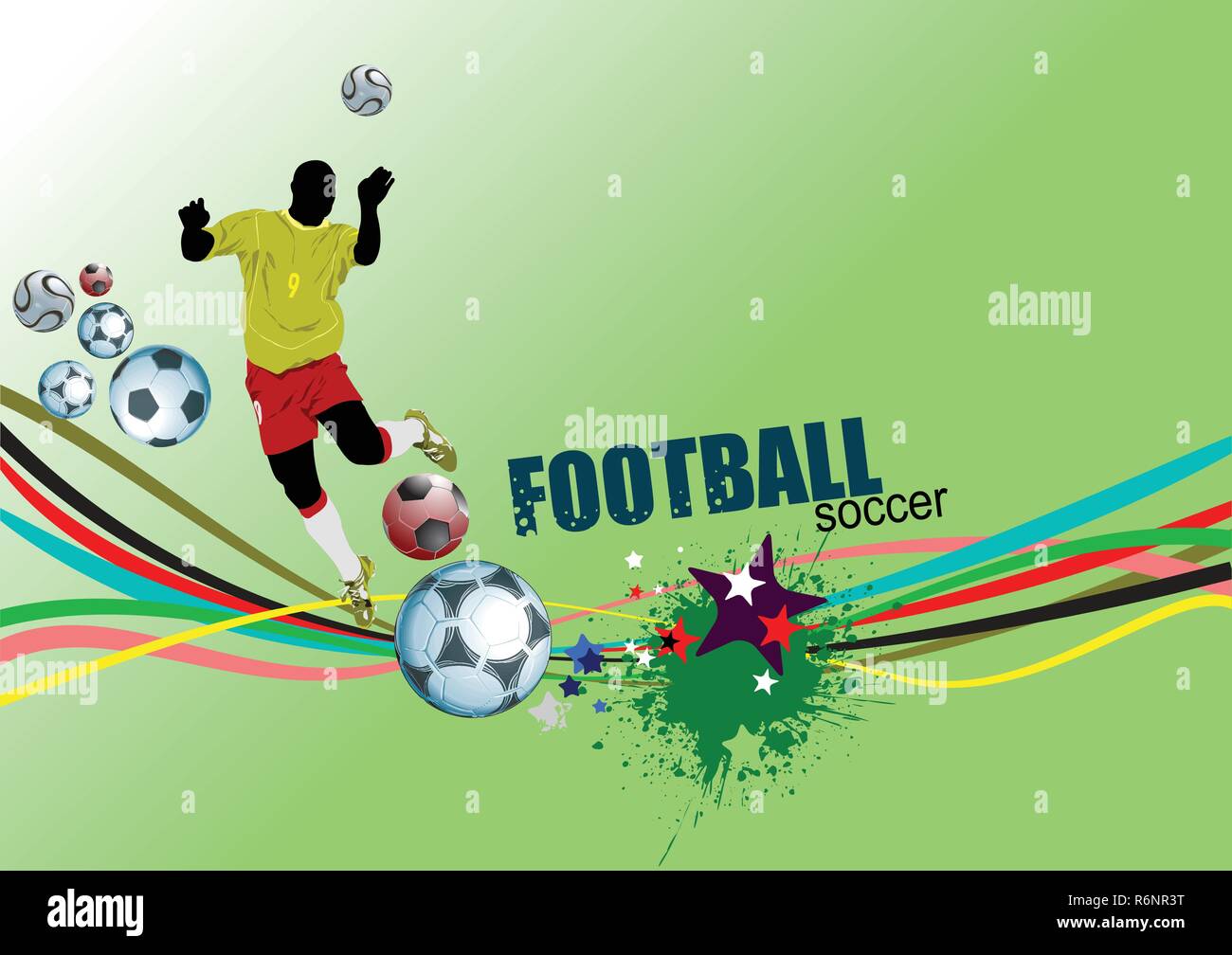 Poster Soccer football player. Colored Vector illustration for ...