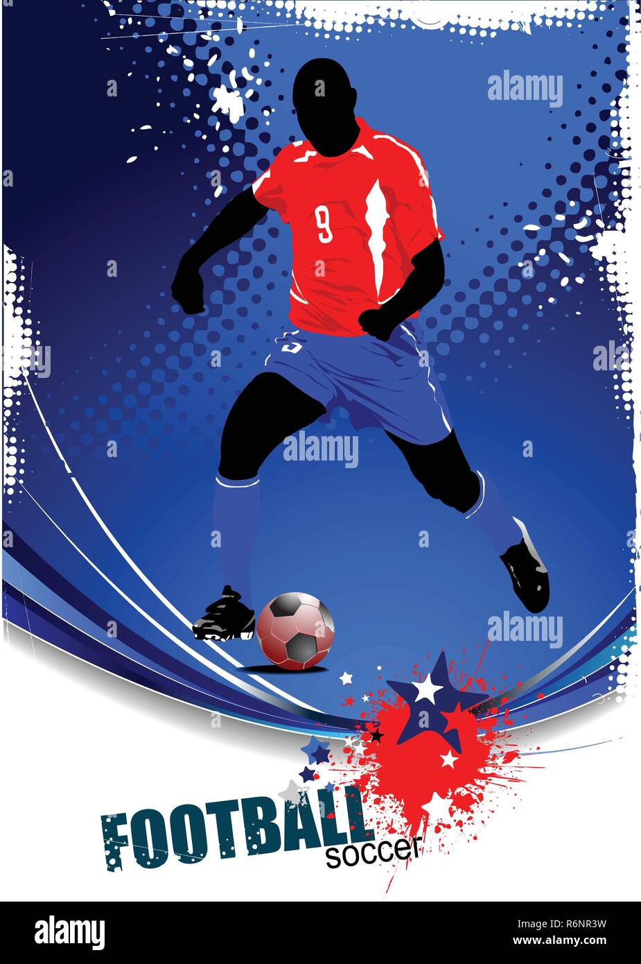 Poster Soccer football player. Colored Vector illustration for ...