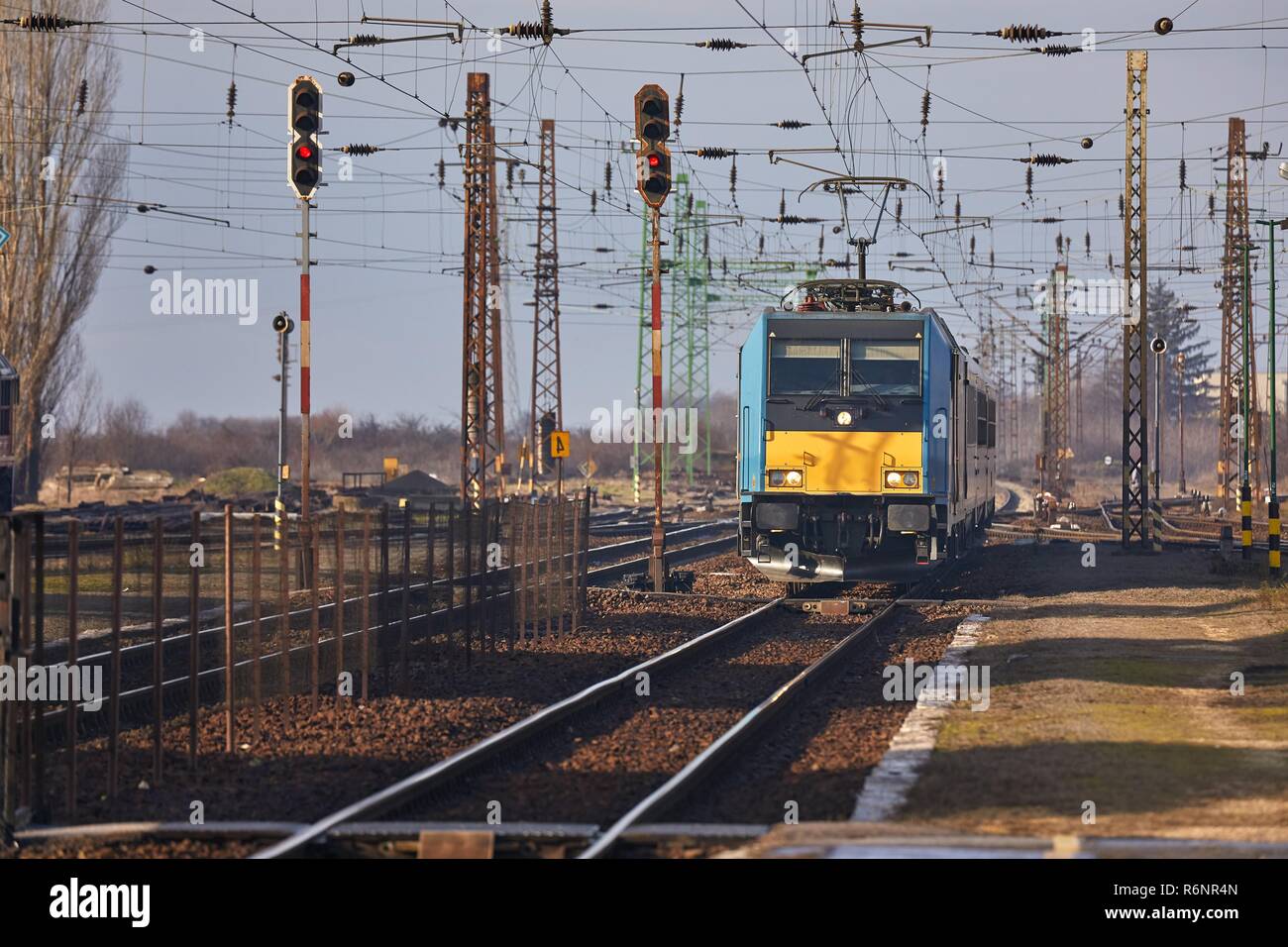 Passanger train arriving Stock Photo - Alamy
