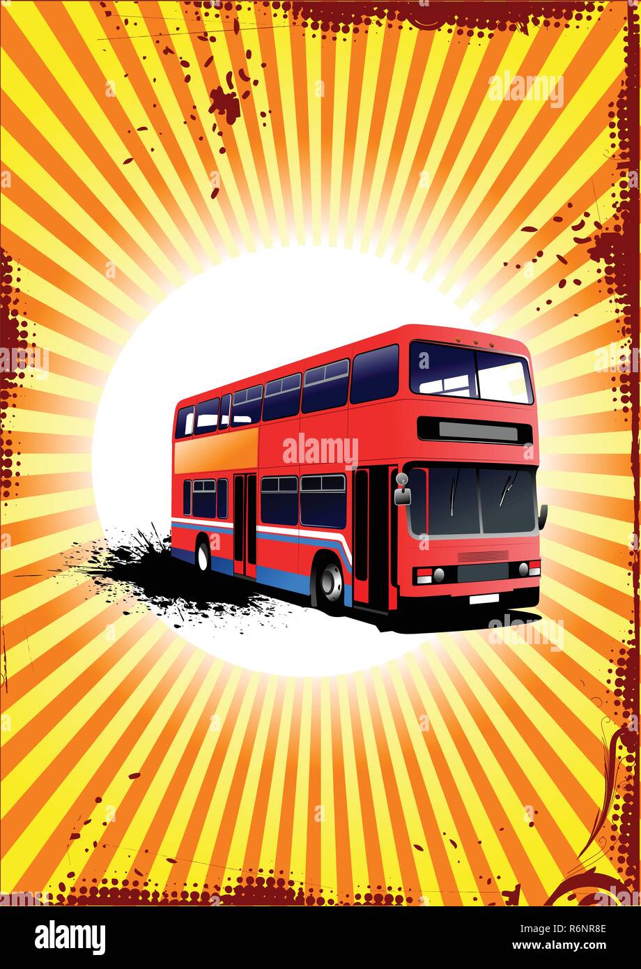 Double Decker red bus. Vector illustration Stock Vector Image & Art - Alamy