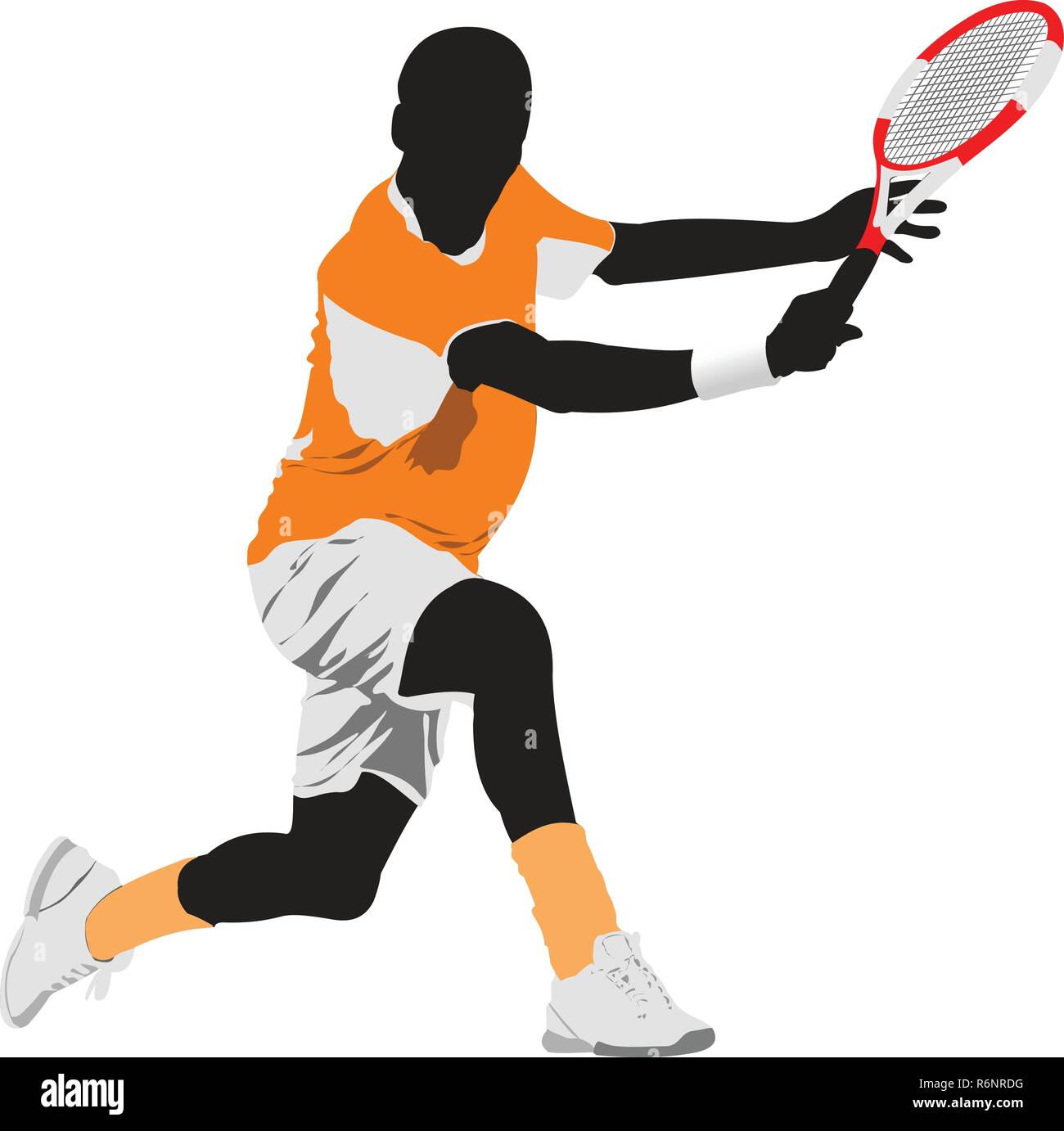 Tennis player. Colored Vector illustration for designers Stock Vector ...