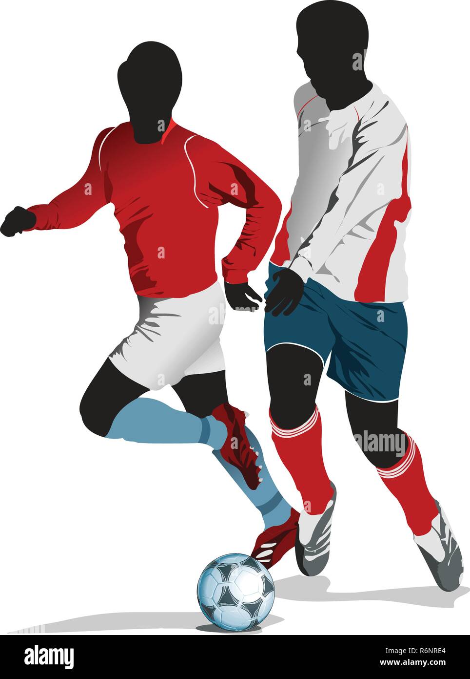 Soccer players. Colored Vector illustration for designers Stock Vector ...