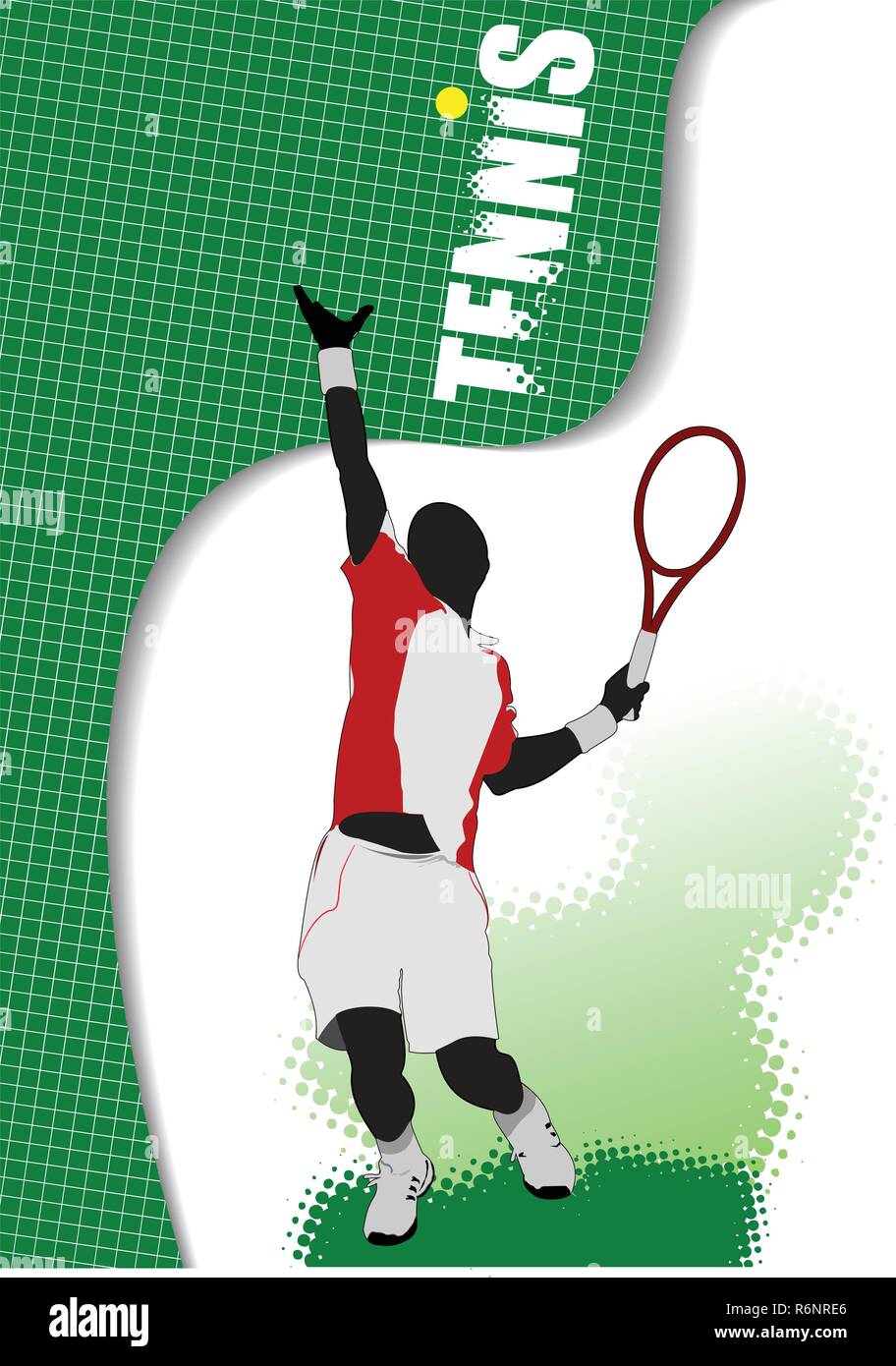 Poster tennis player. Colored Vector illustration for designers Stock ...