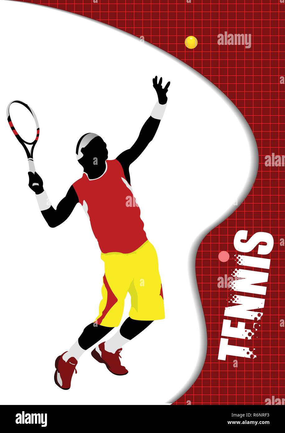 Tennis player. Colored Vector illustration for designers Stock Vector ...