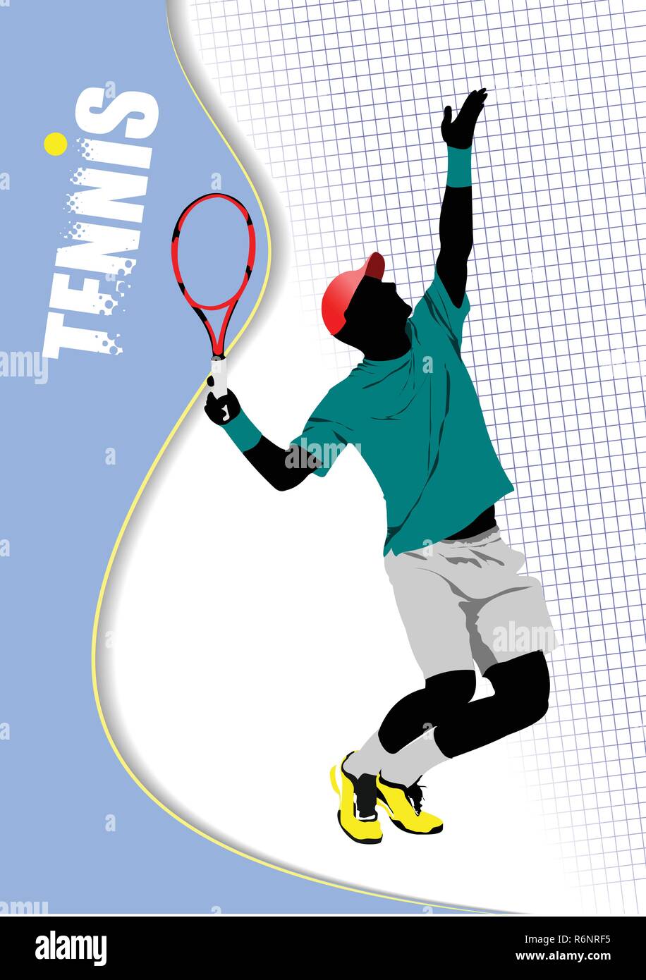 Poster tennis player. Colored Vector illustration for designers Stock ...