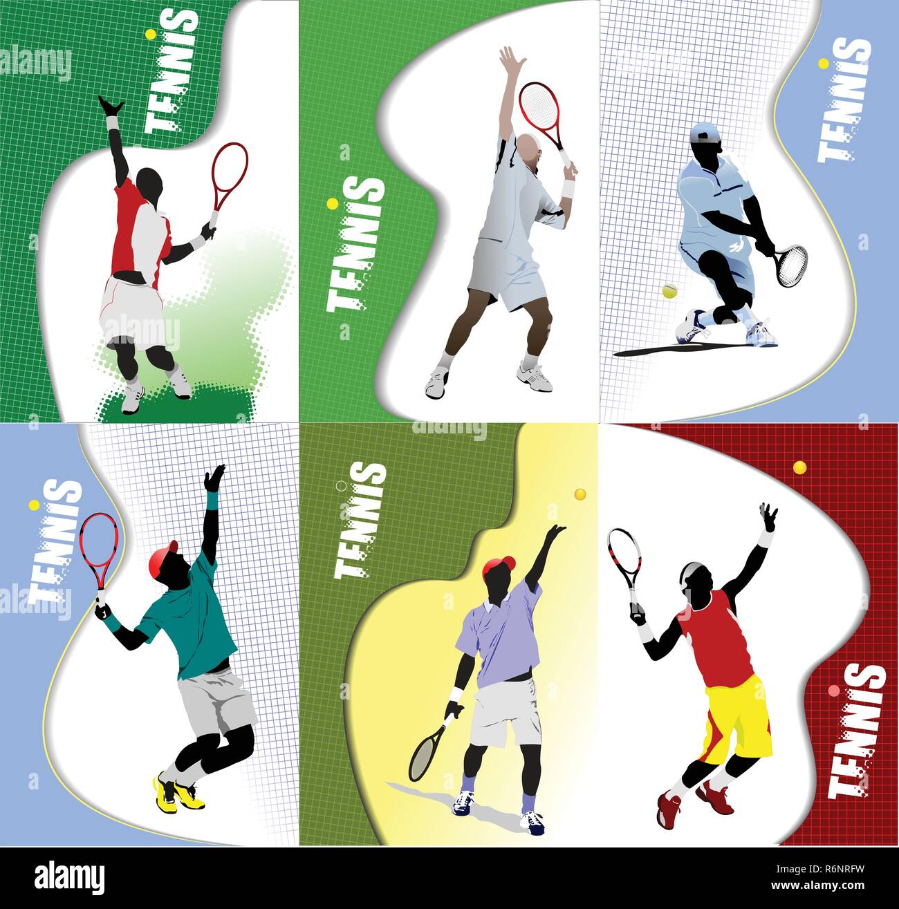 Poster tennis player. Colored Vector illustration for designers Stock ...