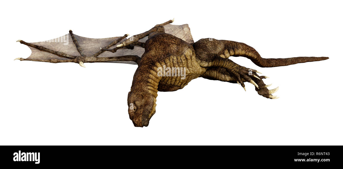 3D Rendering Fantasy Dragon on White Stock Photo - Alamy