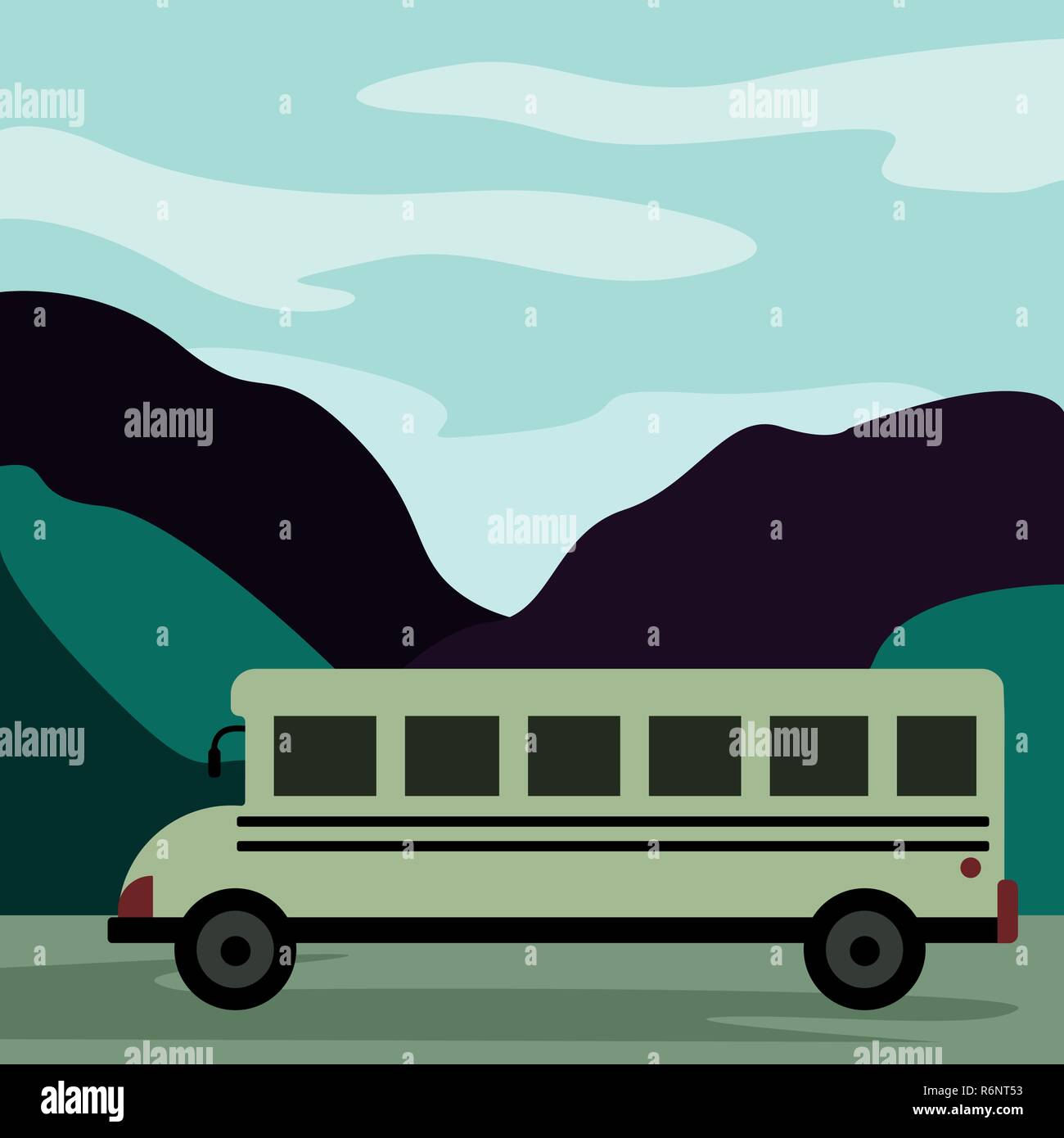 Bio bus under art-decor background vector illustration Stock Vector ...