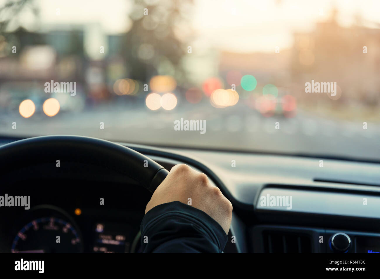 Driving a car view on the road Stock Photo - Alamy