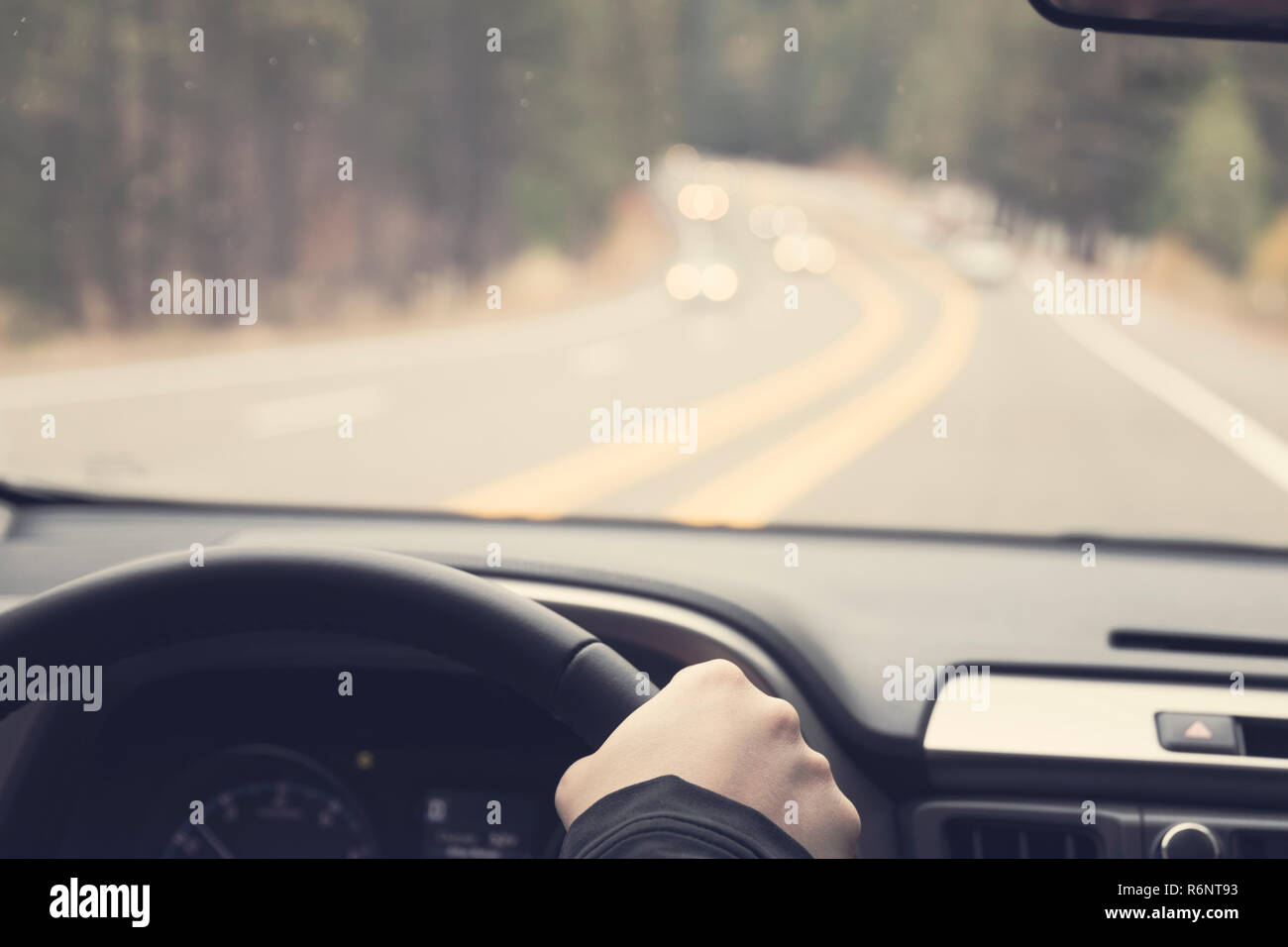 Driving a car view on the road Stock Photo - Alamy