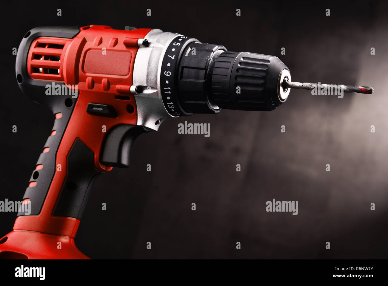 Cordless drill with drill bit working also as screw gun Stock Photo - Alamy