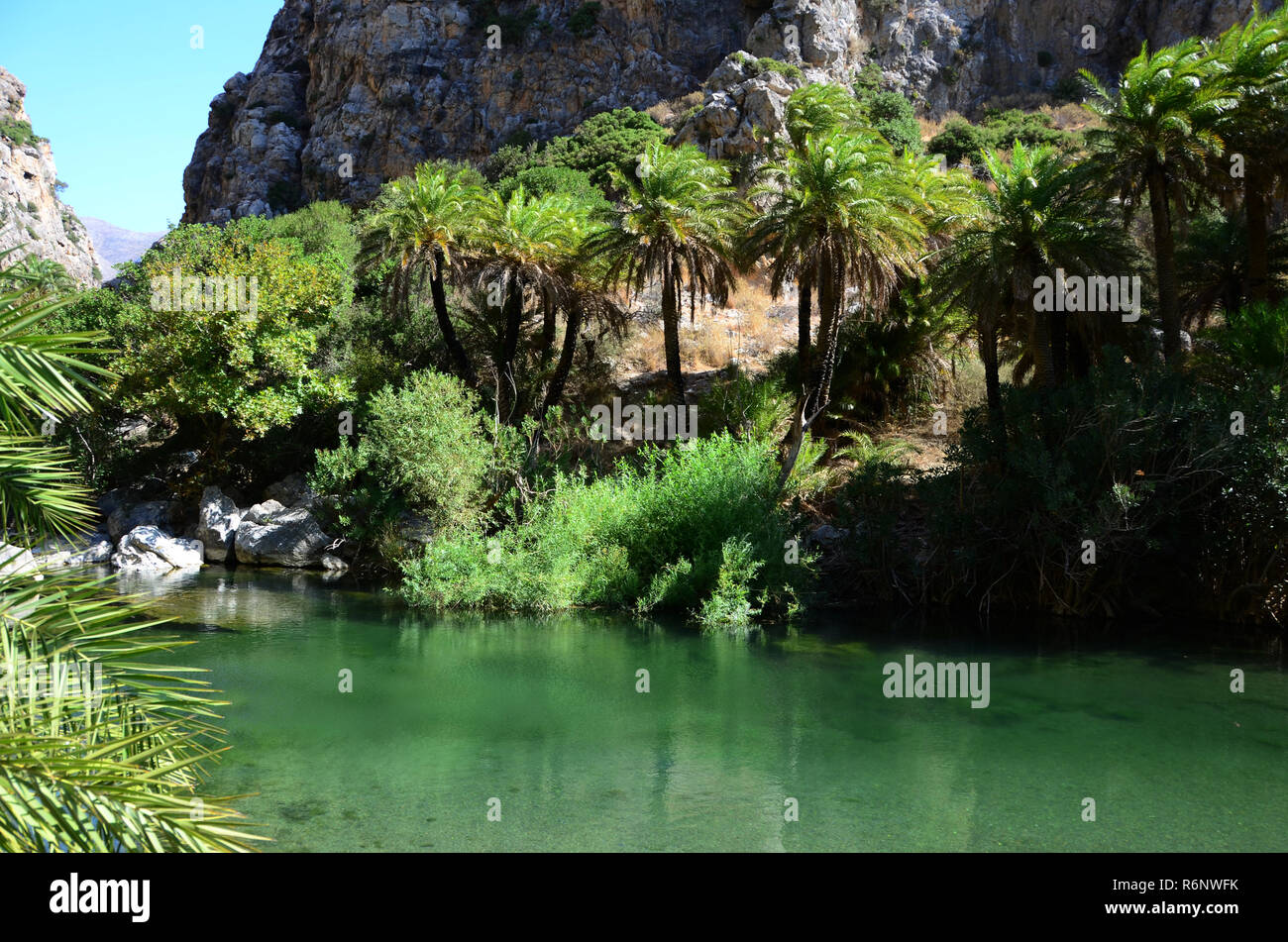 preveli gorge,palm beach,crete Stock Photo - Alamy