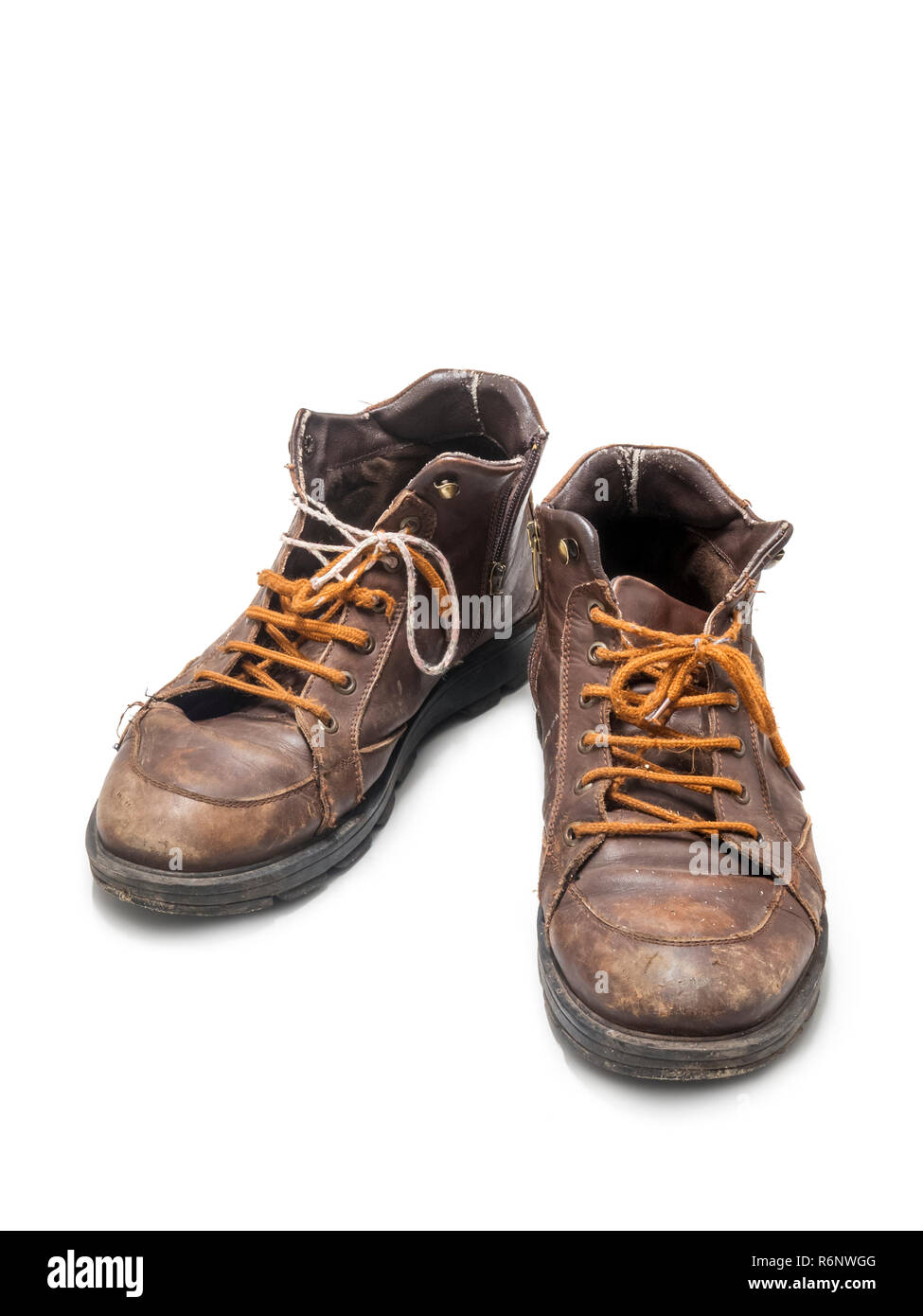 old leather shoes vertical Stock Photo - Alamy