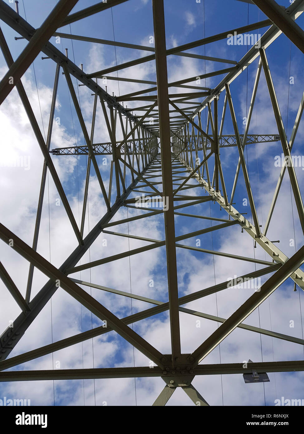 electricity pylon from below Stock Photo - Alamy
