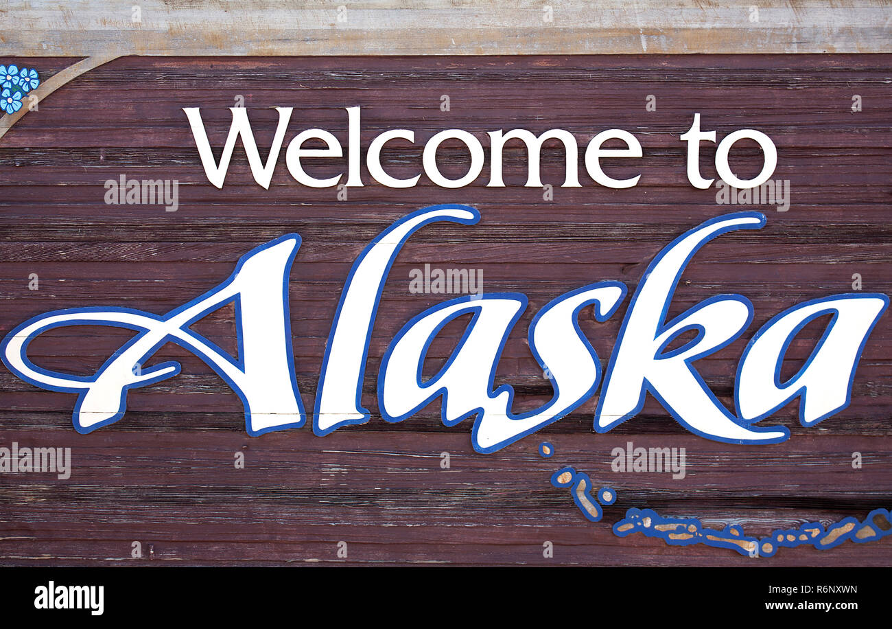 Anchorage welcome sign alaska hi-res stock photography and images - Alamy