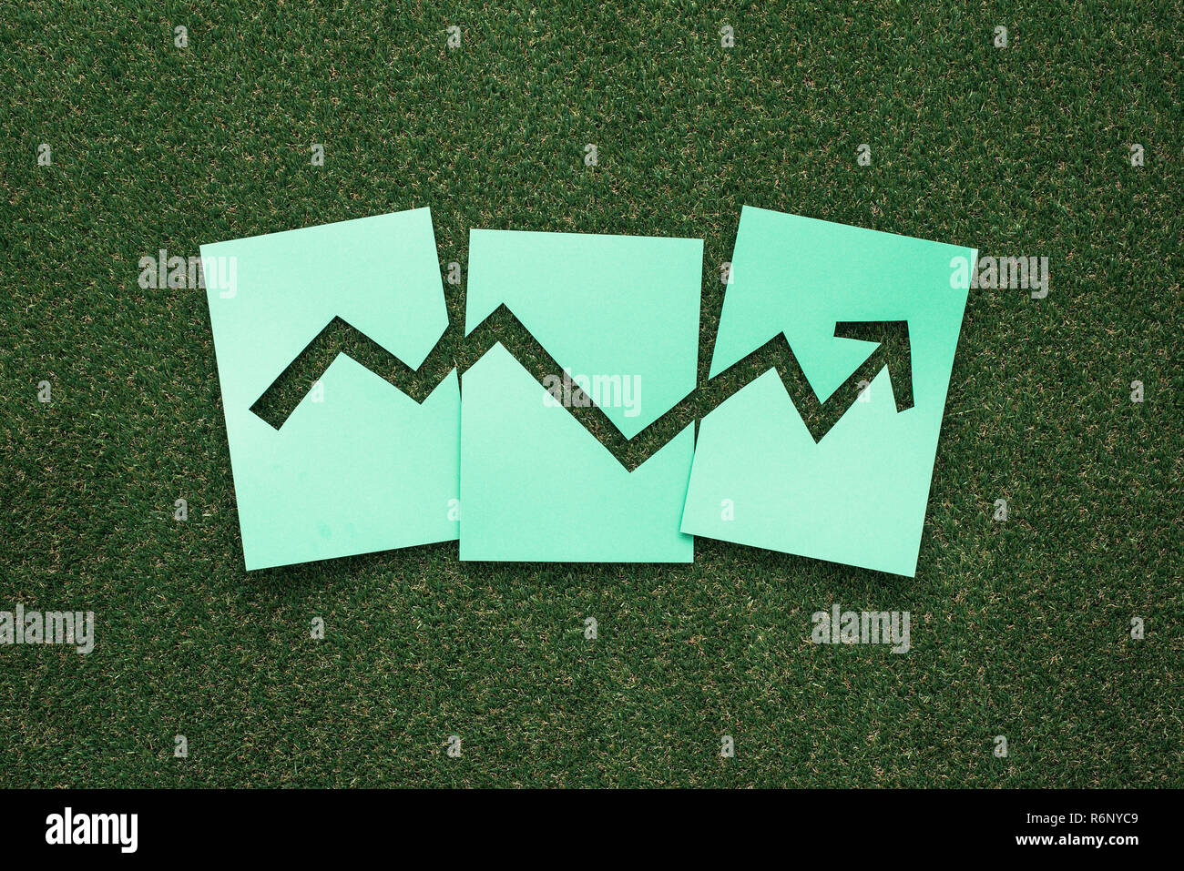 Green financial graph Stock Photo - Alamy