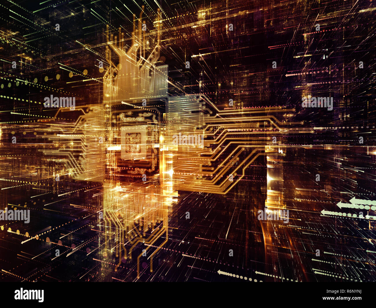 Cpu technology background 3d visualization hi-res stock photography and ...