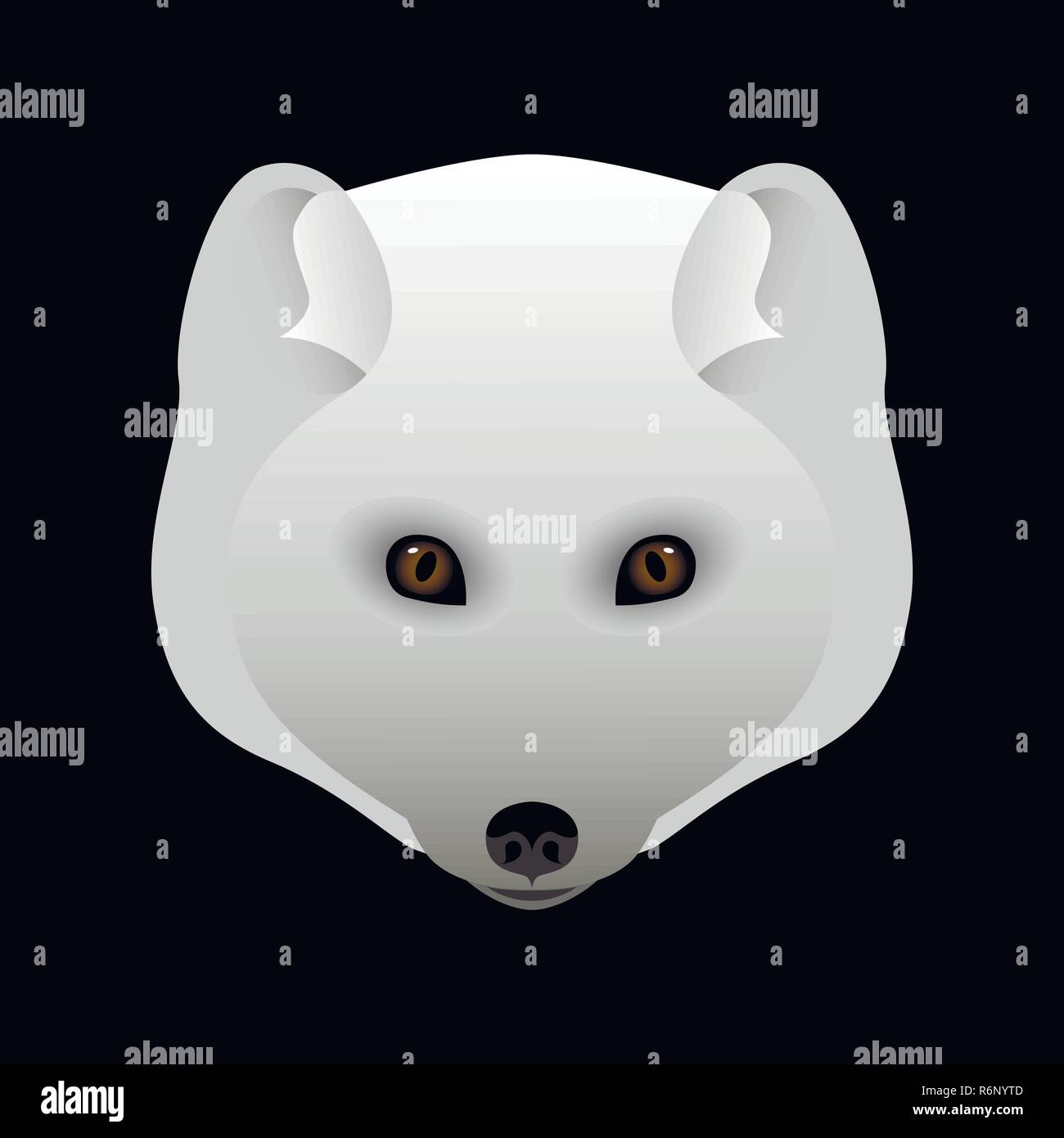 Arctic fox. Portrait, head. Predatory animal of the north. Vector ...