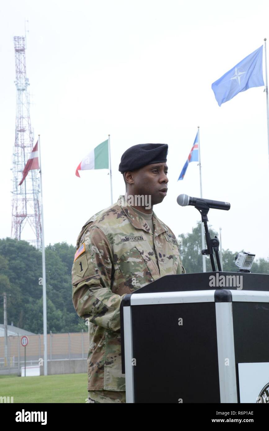 U.S. Army Lt. Col. Frank E. Jefferson (reviewing Officer), gives the ...