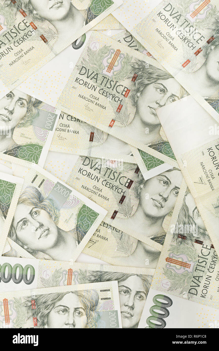 czech banknotes crowns background Stock Photo - Alamy