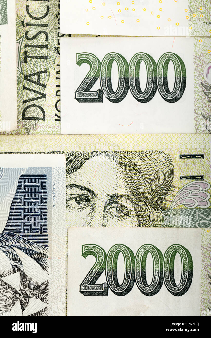 czech banknotes crowns background Stock Photo - Alamy