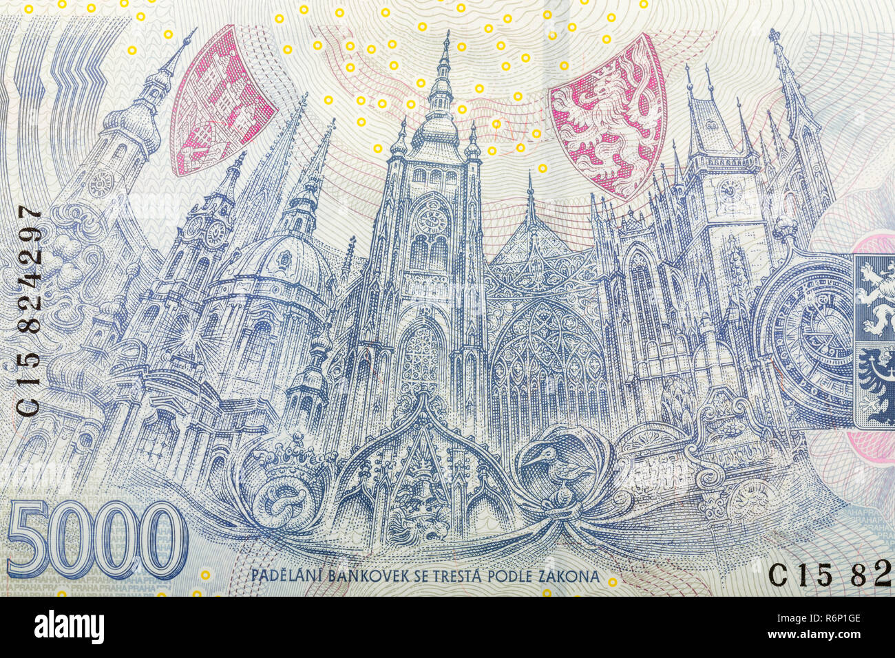 detail of czech banknote Stock Photo - Alamy