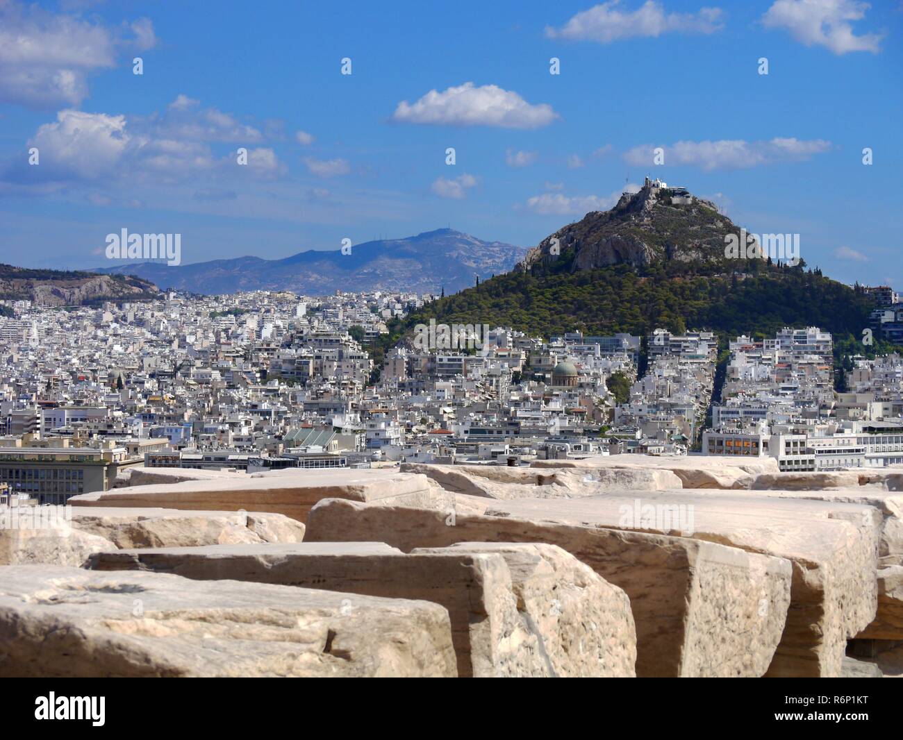 Lycabettus hill view from acropolis hi-res stock photography and images ...