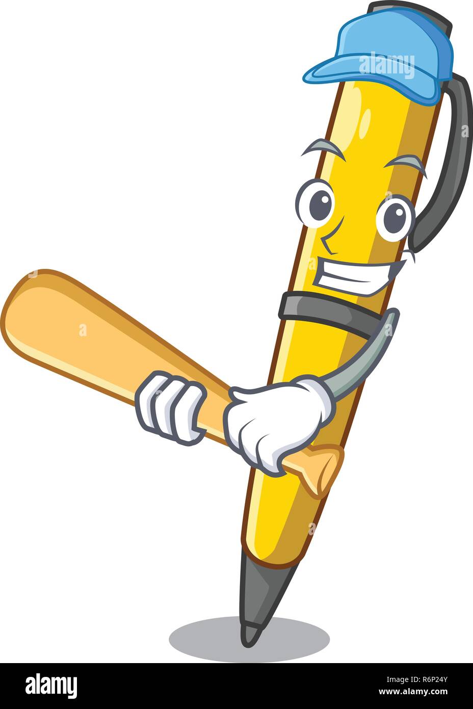 Playing baseball Pen shape that on a cartoon vector illustration Stock ...