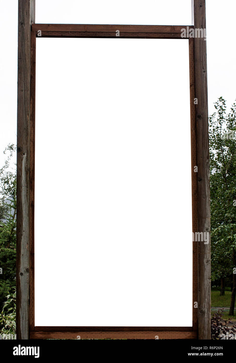 wood board empty billboard design Stock Photo - Alamy