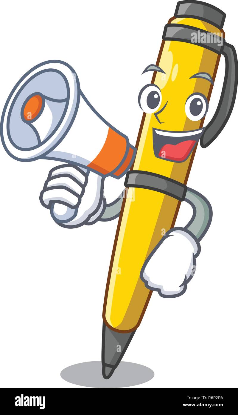 With megaphone Pen shape that on a cartoon Stock Vector Image & Art - Alamy