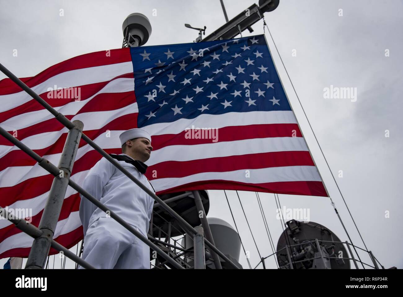 TLANTIC OCEAN (May 24, 2017) Gunner’s Mate 3rd Class Billy Riley, from ...