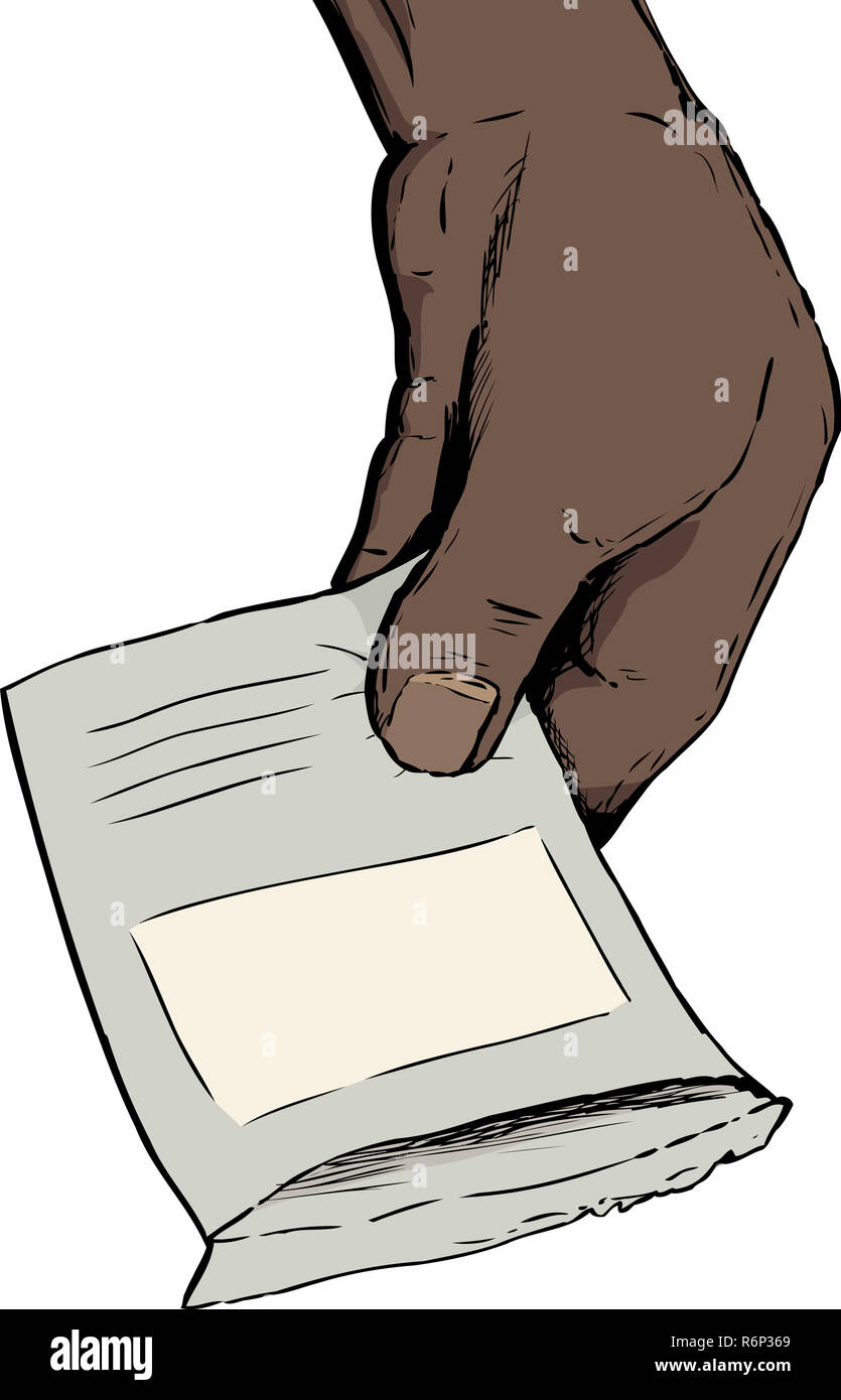 Hand holding open seed packet Stock Photo - Alamy