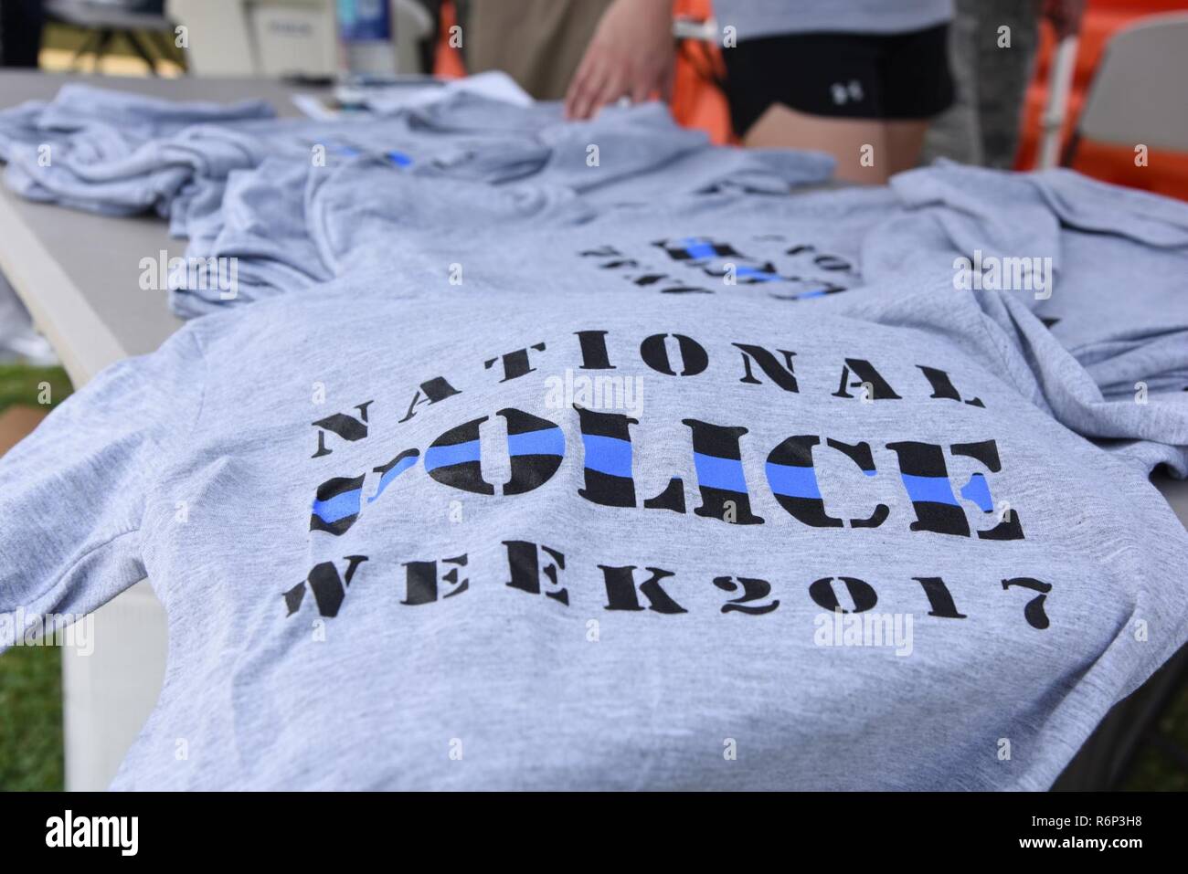 National Police Week t-shirts’ sit on display during the 81st Security ...