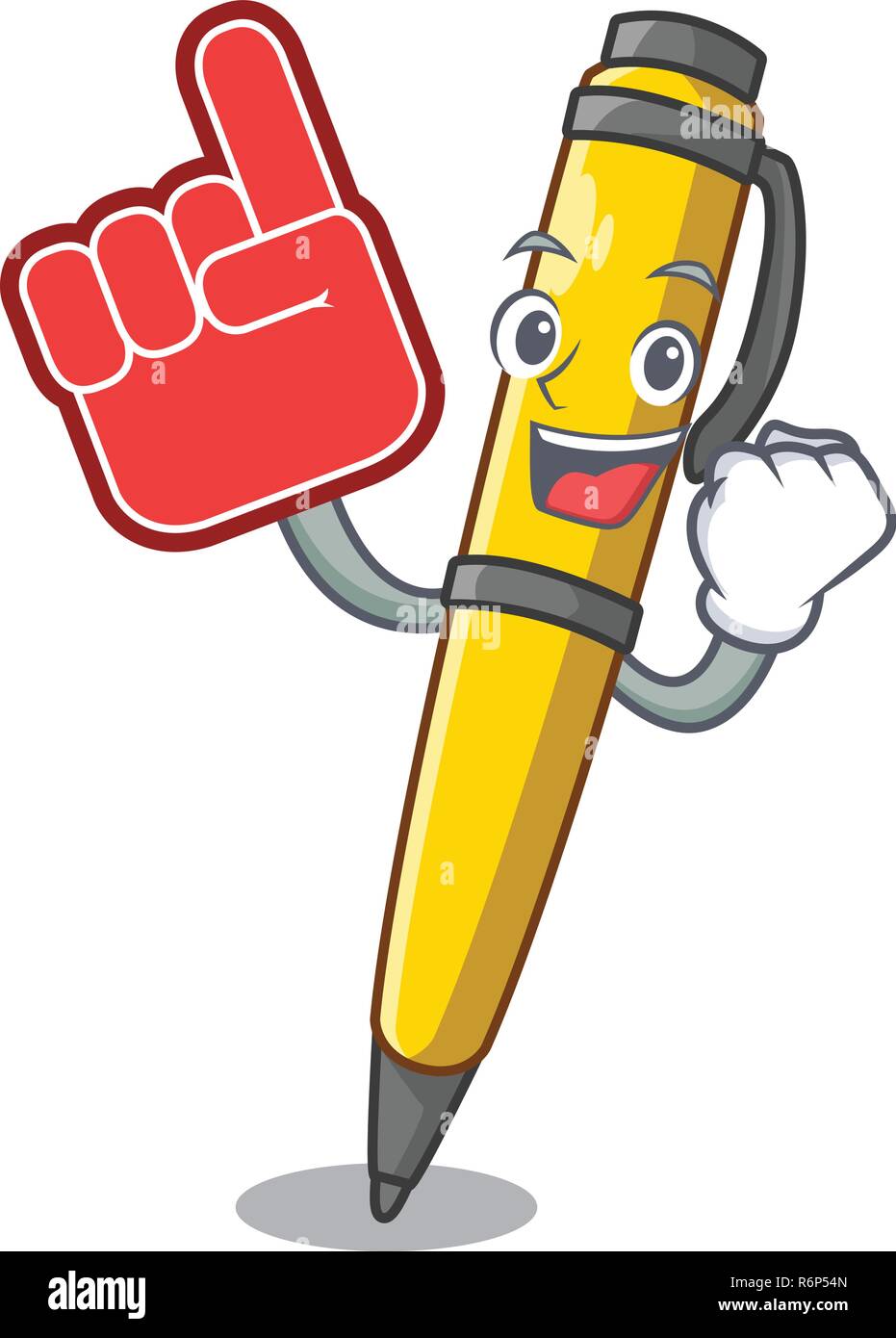 Foam finger antique ink pen shape on cartoon Stock Vector Image & Art ...