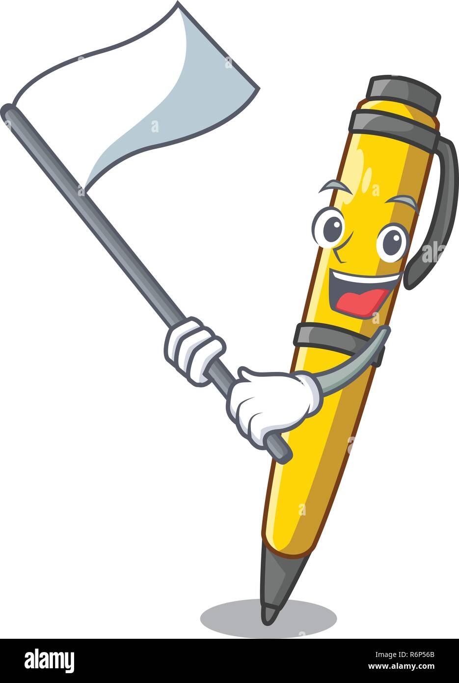 With flag antique ink pen shape on cartoon Stock Vector Image & Art - Alamy